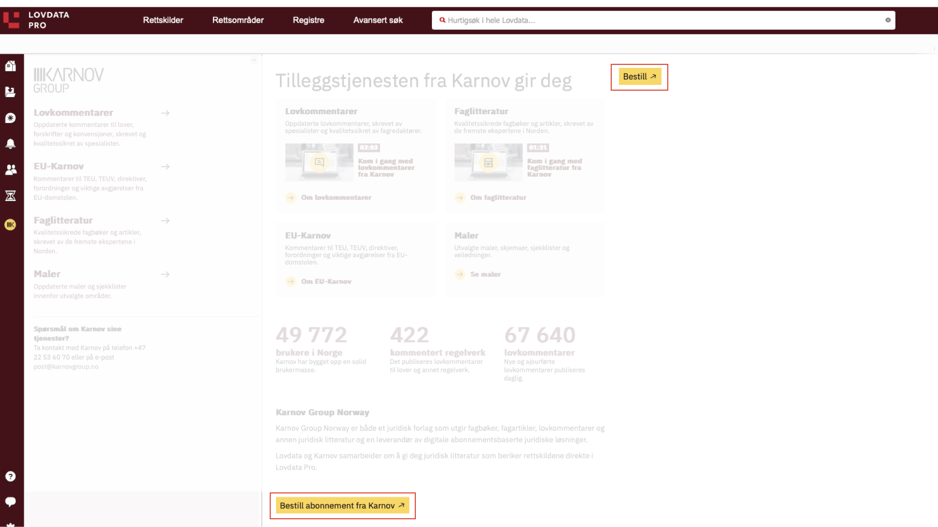 Enklere prøvetilgang til Karnov i Lovdata Pro
